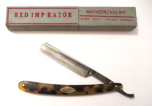 VINTAGE RED IMP STRAIGHT EDGE SHAVING RAZOR in ORIGINAL PACK ~ WE SELL ...