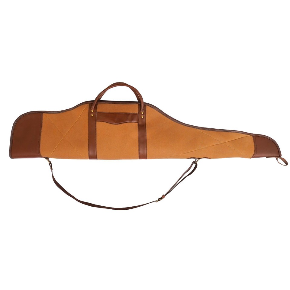 Canvas Leather Gun Case Shooting Rifle Scabbard Gun Bag Padded Soft ...