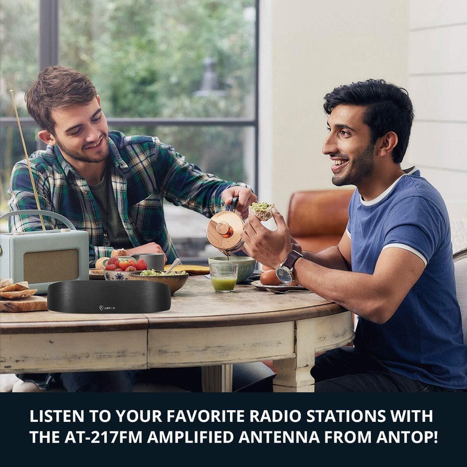 Amplified Indoor AM FM Antenna 50 Mile Radio Booster for Stereo Signals ...