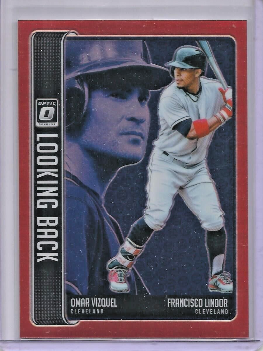 Omar Vizquel-Francisco Lindor 2018 Donruss Optic looking Back Red Prizm ...