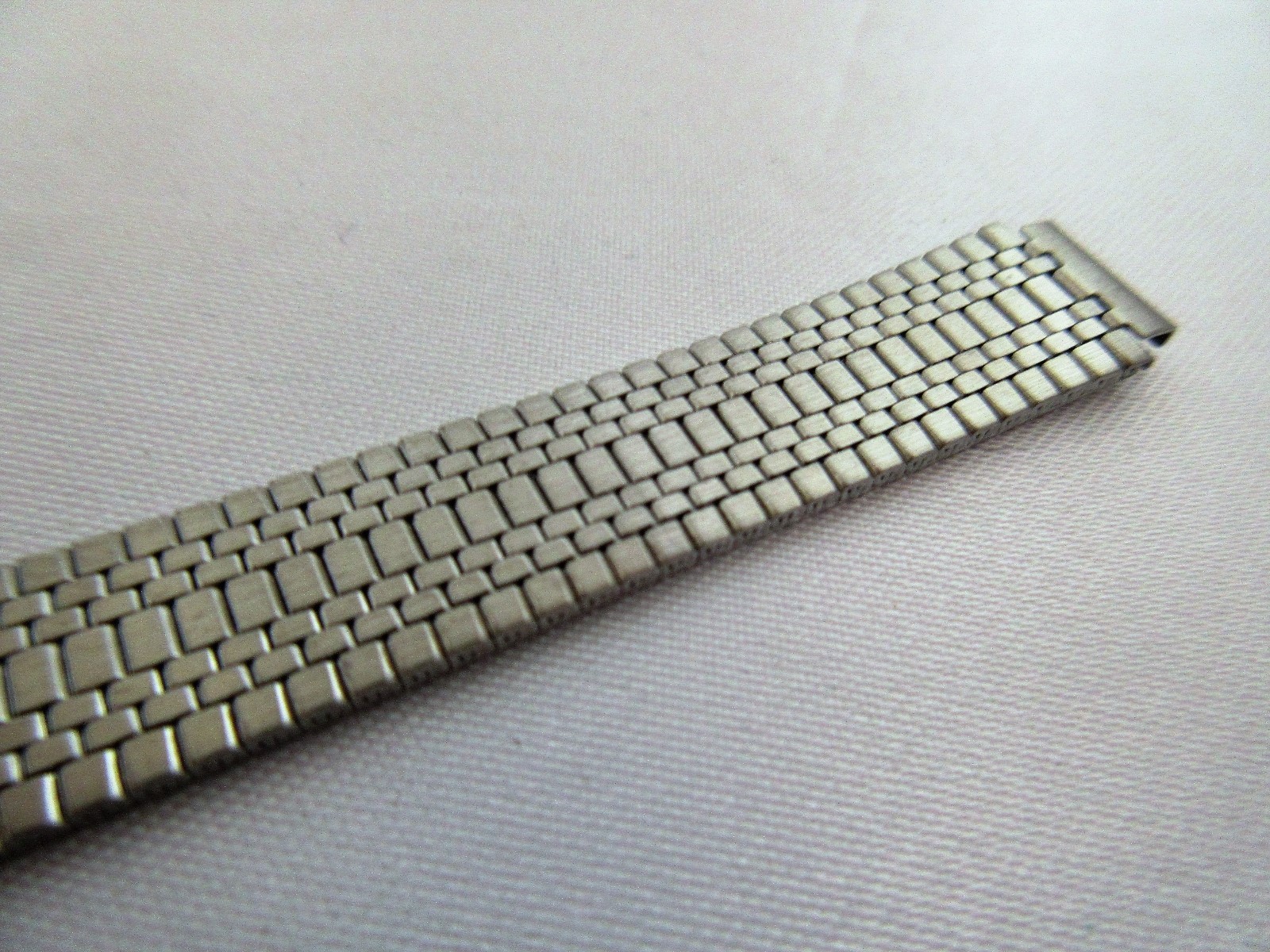 BRUSHED STAINLESS STEEL 9.6mm WATCH STRAP BAND ADJUSTABLE SLIDING CLASP ...