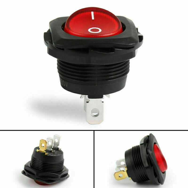 4× Waterproof R13-135B Rocker Switch 3Pin 2 Position ON-OFF 10A/16A Red ...