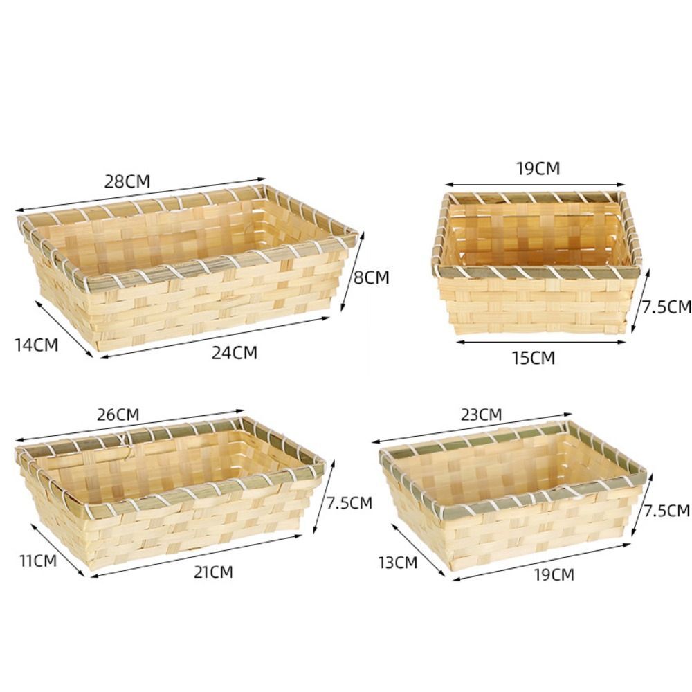Woven Bamboo Basket Natural Color Square Bamboo Basket Home Shop ...