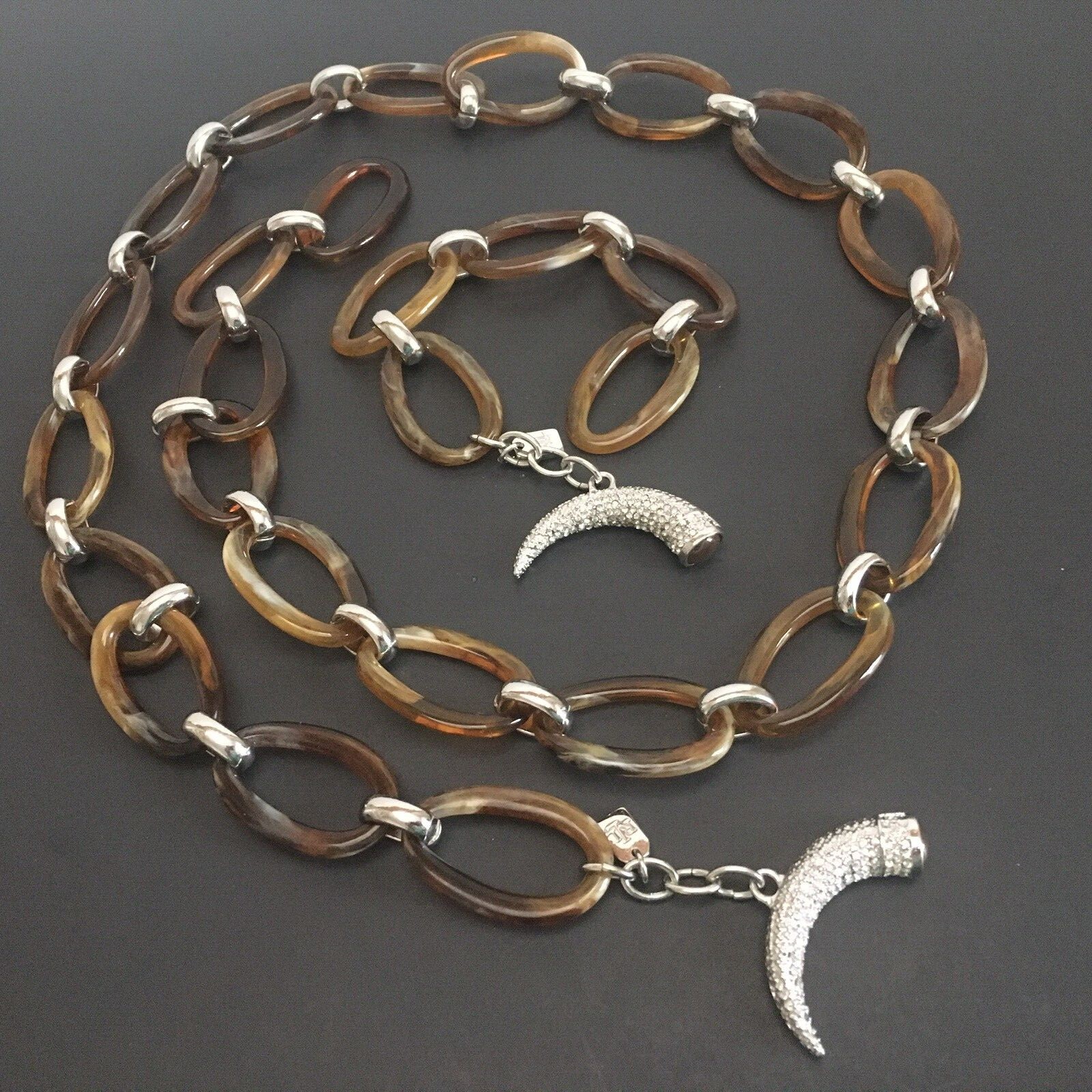 LAUREN Ralph Pave Crystal Horn Oval Tortoise Link Tog… - Gem