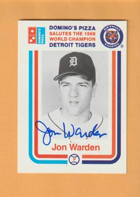 Jon Warden Detroit Tigers AUTO Signed 1988 Domino's 1968 Card 1D | eBay