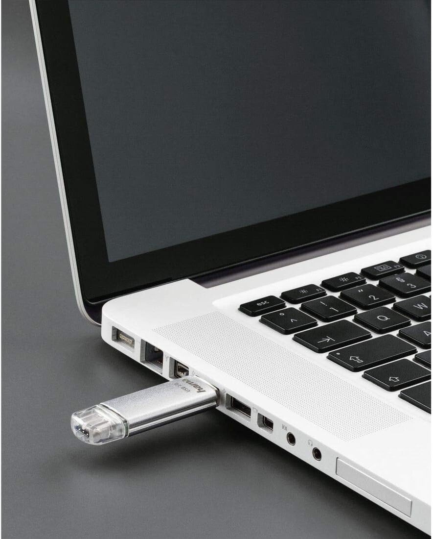 Hama 256Gb C-Laeta USB Stick USB-C USB A 3.1 Pen Drive silver, OTG ...