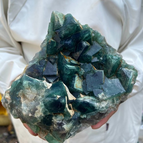 5.3lb Large NATURAL Green Cube FLUORITE Quartz Crystal Cluster Mineral ...