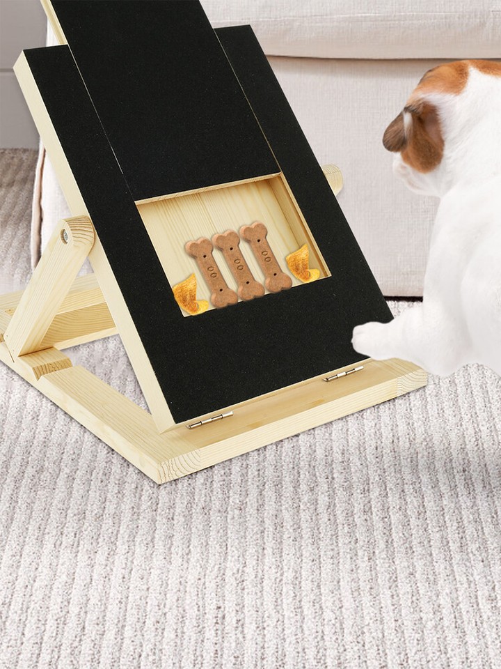 Dog Scratch Pad for Nails Wooden Dog Scratch Board with Snack ...