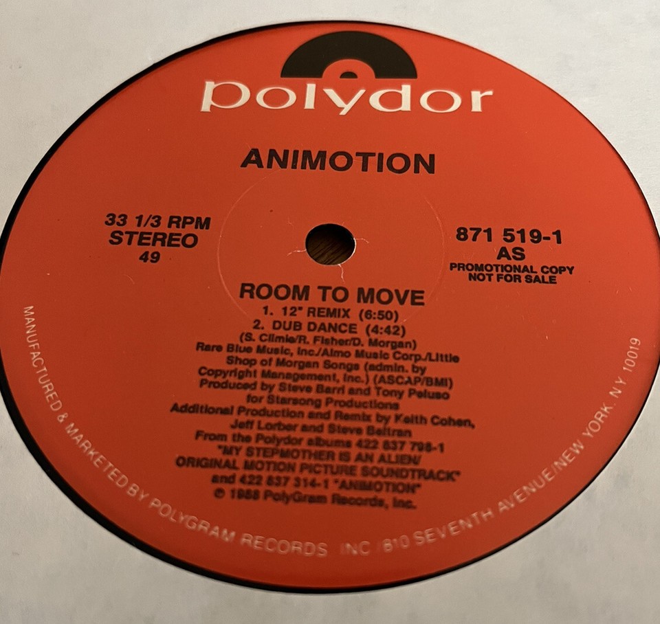 12” 80’s Dance Animotion Room To Move Promo Remixes | eBay