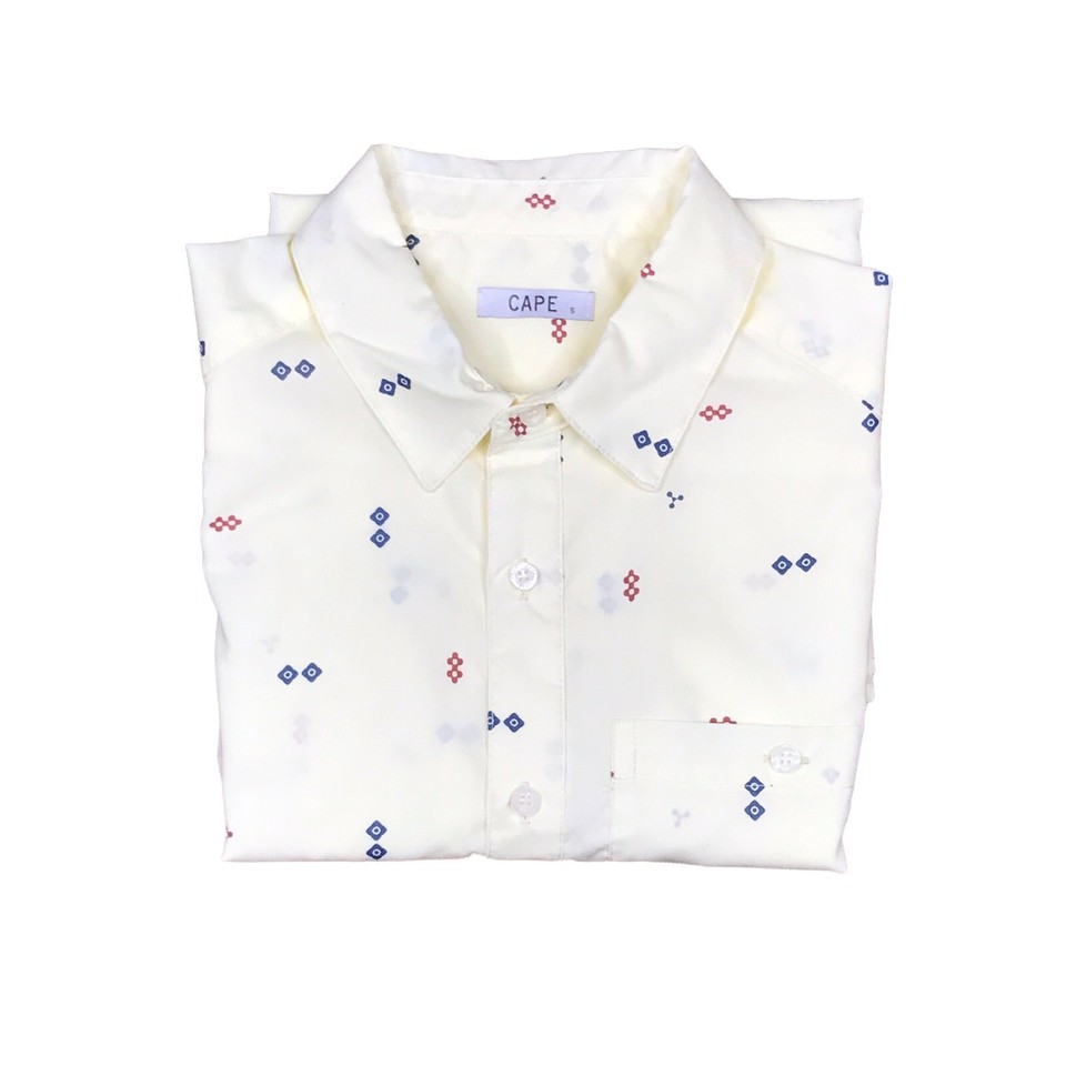 Cape Mens Casual Shirt Top Sz Small SM Yellow Dot S/S Pocket Cotton ...