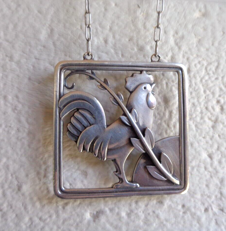 Georg Jensen Anhänger Silber Sterling Hähnchen Nr. 96 Dänemark C.1960s ...