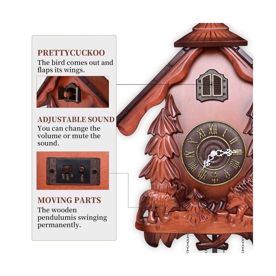 Kendal Cuckoo Clock Vintage Wall Clock Handcrafted Wood Cuckoo Clock ...