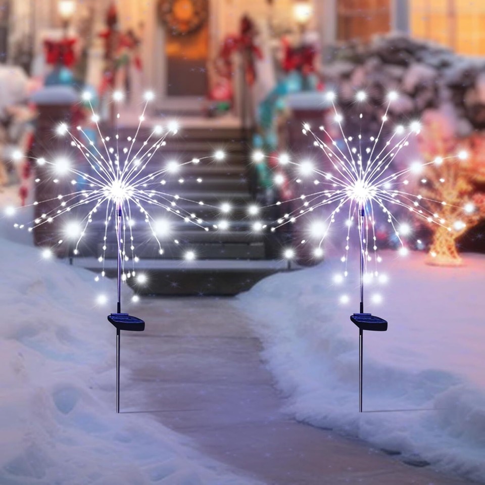 1PC Garden Solar Lights Outdoor Fireworks Lights Flower Path Lawn Yard ...