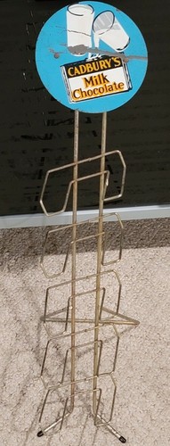 VINTAGE CADBURY MILK CHOCOLATE TIN LITHO STORE DISPLAY CANDY RACK ...