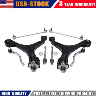 8Pcs Front Lower Control Arm Tie Rods Sway Bars Fits Honda Civic Manual ...