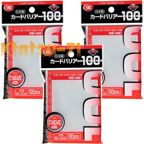 KMC CARD BARRIER 100 TCG Standard Size 100 Card Sleeves x 3 packs | eBay
