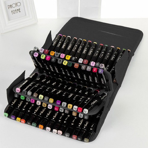 Marker Case with Carrying Handle 80 Slots Markers Holder for Girl Boy ...