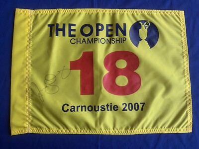Rory McIlroy signed 2007 British Open Championship Golf Flag US Open ...