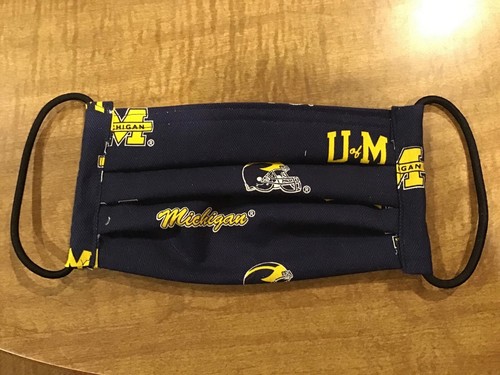 University Of Michigan Face Mask/Face cover ~ liner, bendable wire ...