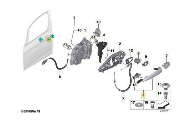 BMW OEM 2014 X5-outside Door Handle Left 51217396305 for sale online | eBay