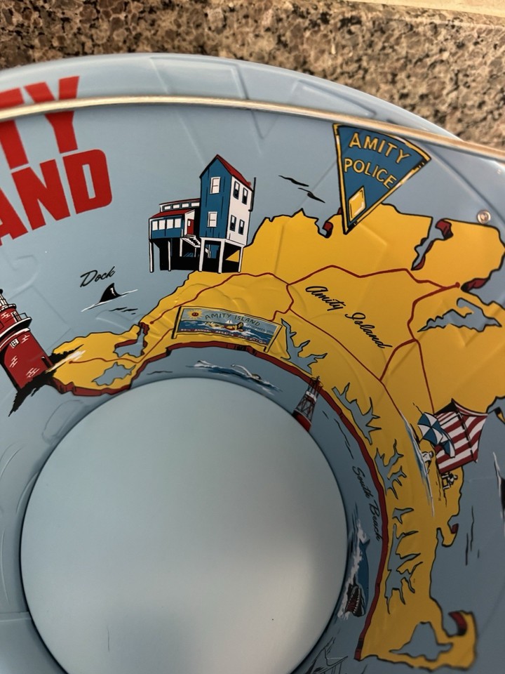 Jaws 50th Anniversary Popcorn Shark Chum Bucket Tin Amity Island | eBay