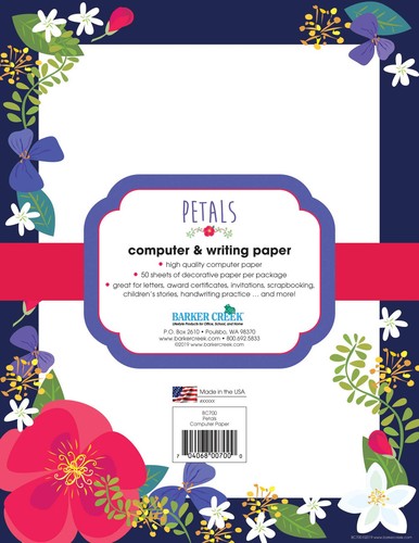 Designer Computer Paper, Petals, 8.5” x 11”, Decorative Printer Paper ...