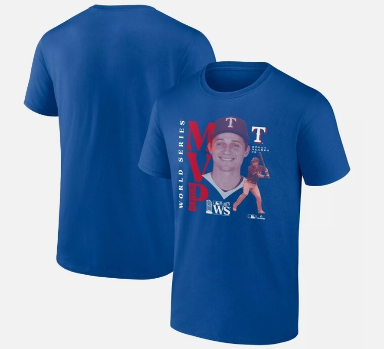 Men's Corey Seager Texas Rangers 2023 World Series Champions T-Shirt ...