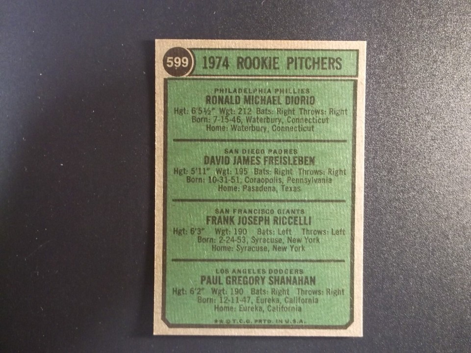 1974 Topps Baseball Ron Diorio Card # 599 | eBay
