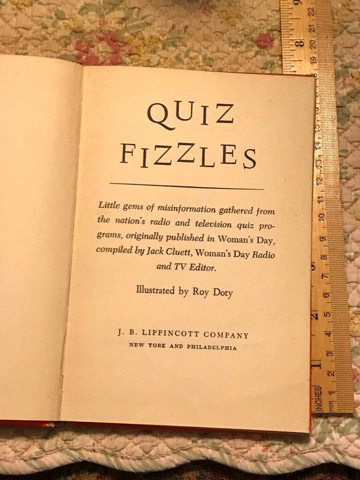 Jack Cluett 1954 Quiz Fizzles Little Gems of Misinformation * Radio TV ...