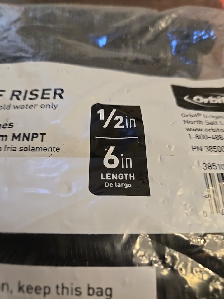 10 PACK ORBIT 38510 MNPT 1/2" X 6" Poly Cut-Off Riser Sprinkler Lawn ...