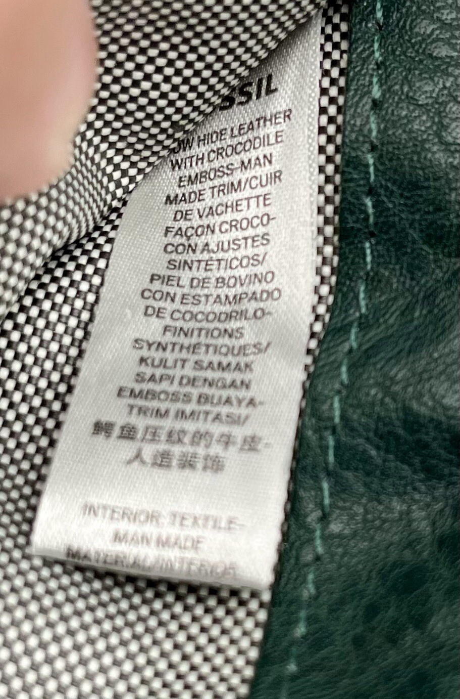 Fossil Croc Embossed Leather Wallet Green | eBay