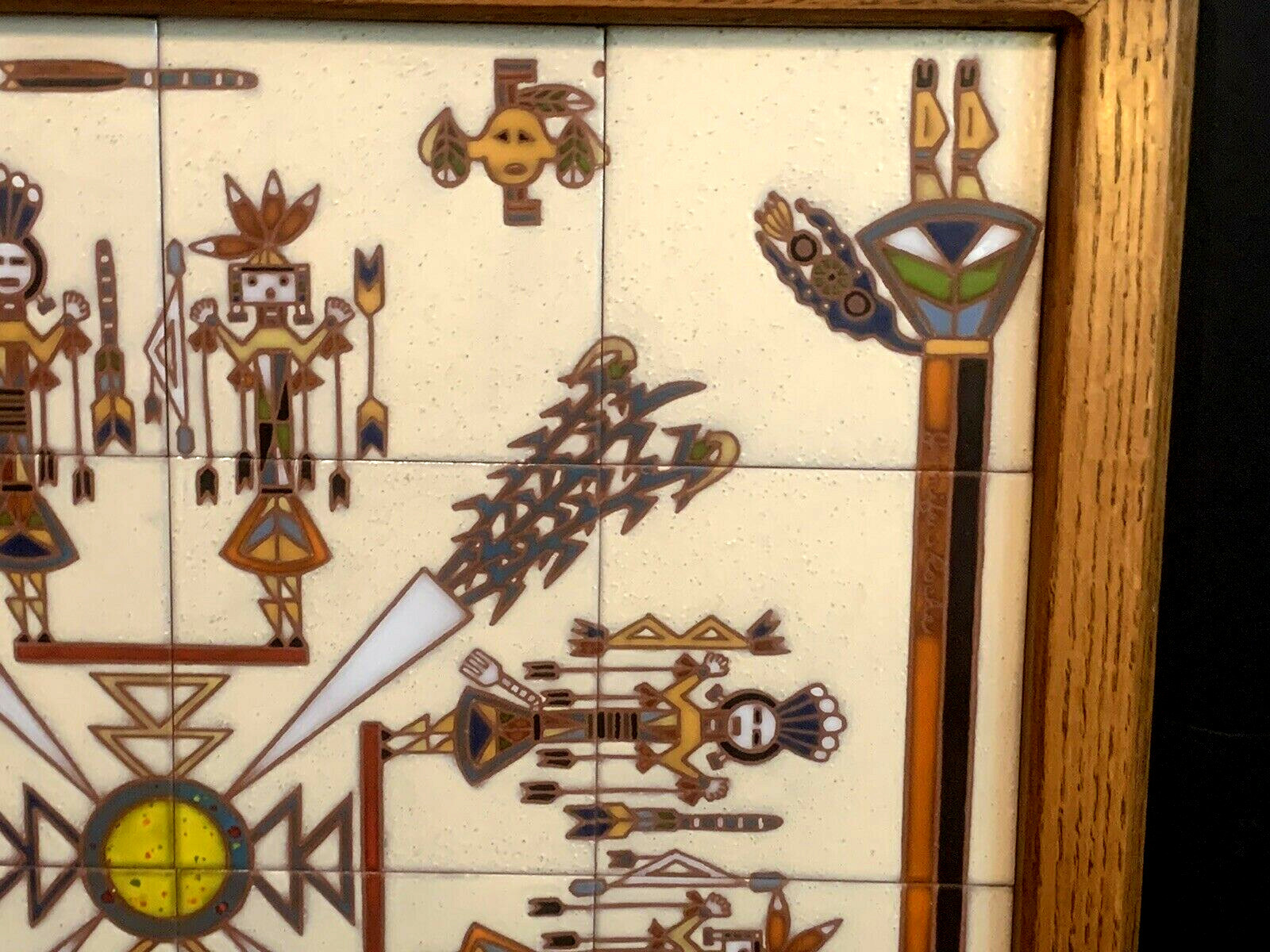 Jennifer Roche Hand Painted Southwest Ceramic Tile Hopi Indian Imagery ...