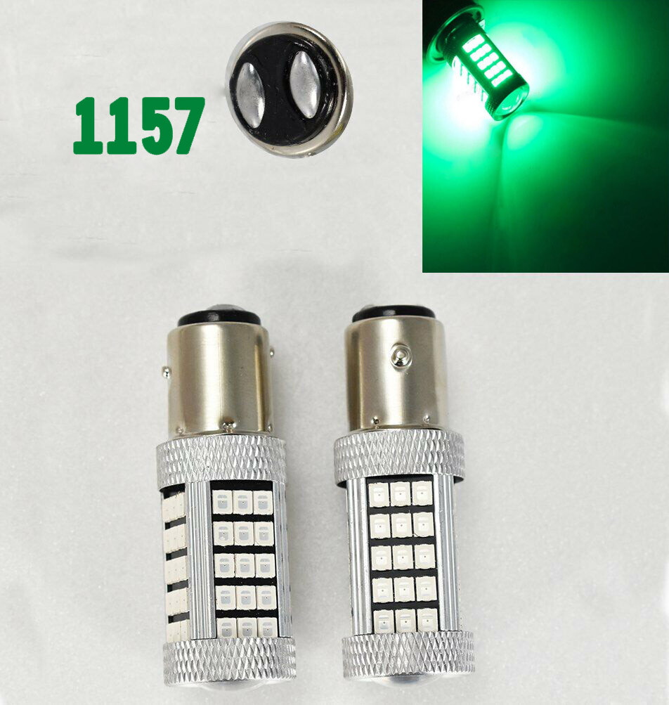 1157 2057 3496 BAY15D P21/5W 63 LED Projector Green Bulb Front Signal ...