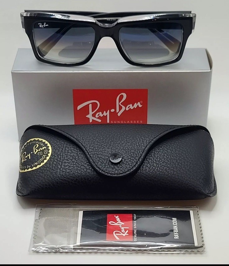 Ray-Ban RB2191 INVERNESS 1294/3M 55MM Black Frame Blue Gradient Lens ...
