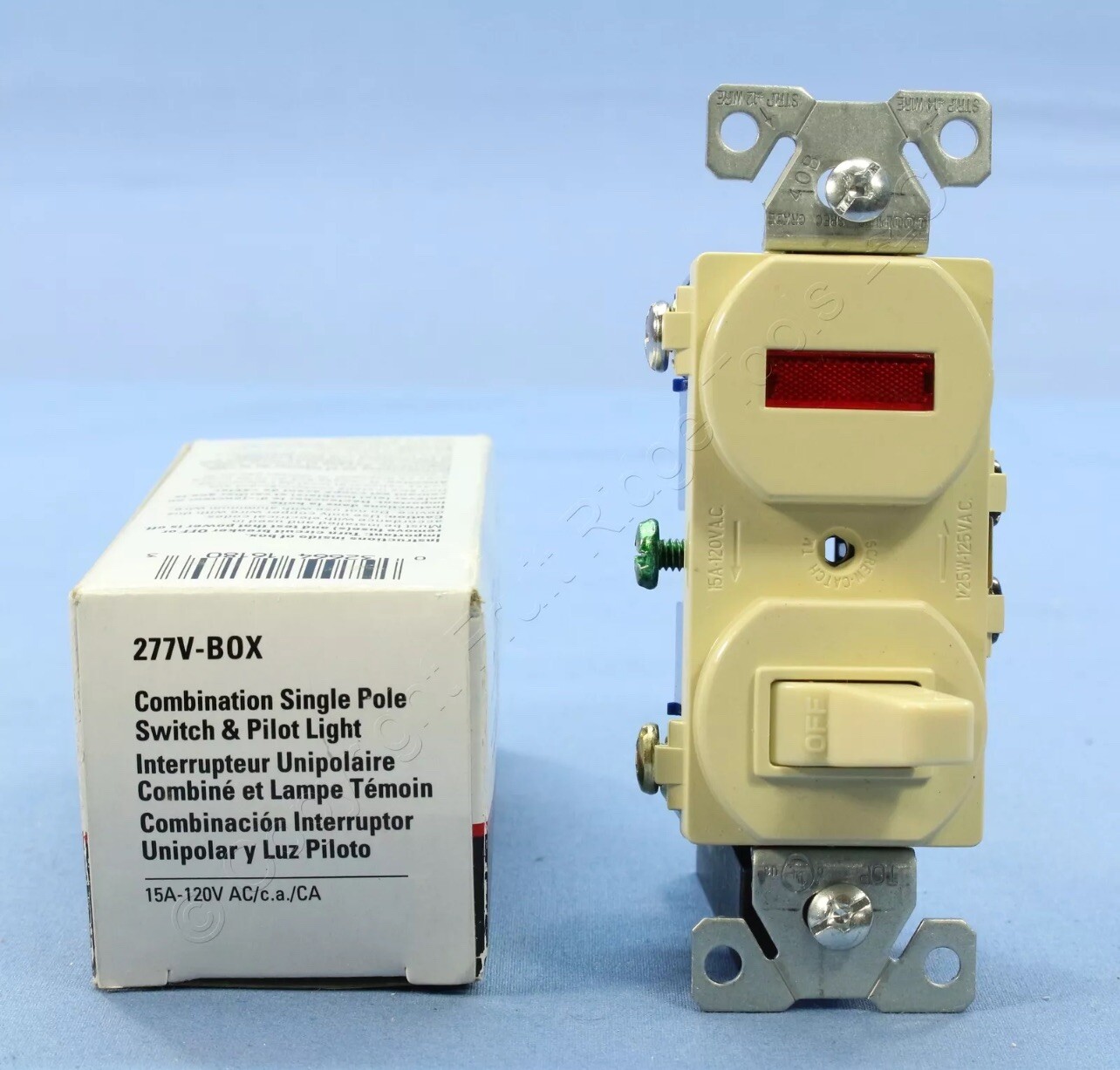 Lot Of 6 Cooper #277V Ivory Pilot Light Toggle Wall Switch Single Pole ...