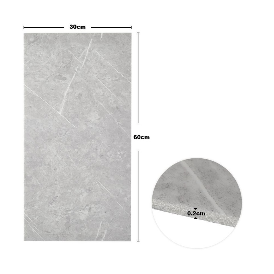 10pcs Self-Adhesive Grey Marble PVC Cladding Wall Panels for Bathroom ...