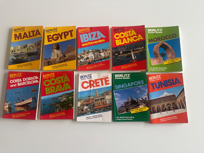 10 Vintage Berlitz Travel Guides Malta, Morocco, Singapore & others ...