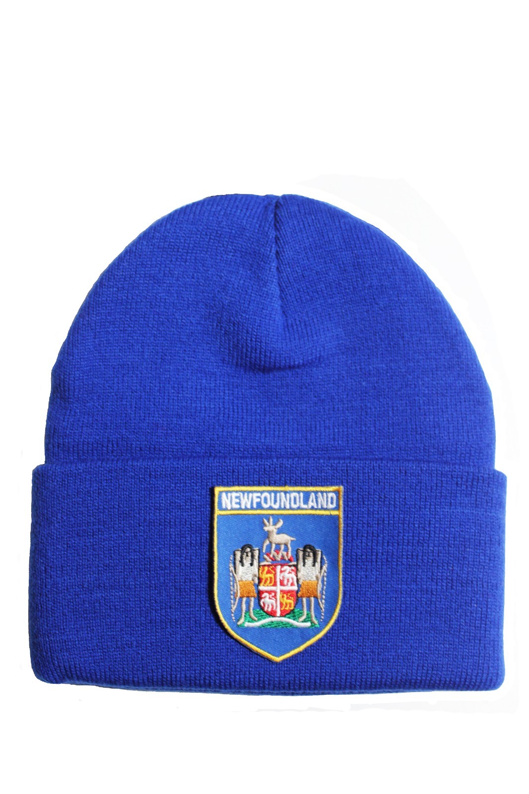 NEWFOUNDLAND Blue Shield Shape Patched TOQUE Hat..Colors:Black,Red,Blue ...