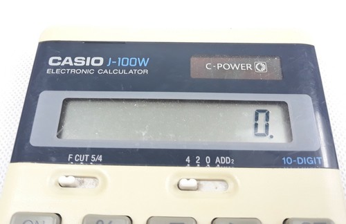 Casio J-100W Vintage Calculator Large Retro Grey Solar Powered | eBay UK