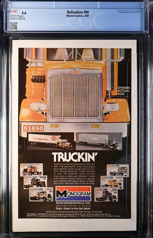 1981 THE DEFENDERS #94 1ST APPEARANCE OF GARGOYLE CGC 9.4 WP | eBay