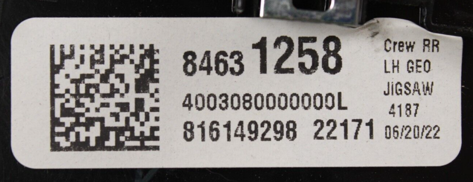 2019-2023 GM Left Side Door Applique (Color) Geo Jigsaw Part# 84631258 ...