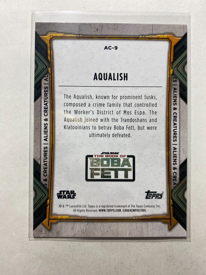 Aqualish 2022 Topps Star Wars #AC-9 Aliens and Creatures Card | eBay