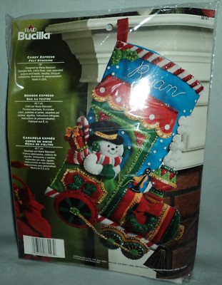 BUCILLA CHRISTMAS STOCKING FELT APPLIQUE KIT, CANDY EXPRESS 86147 | eBay
