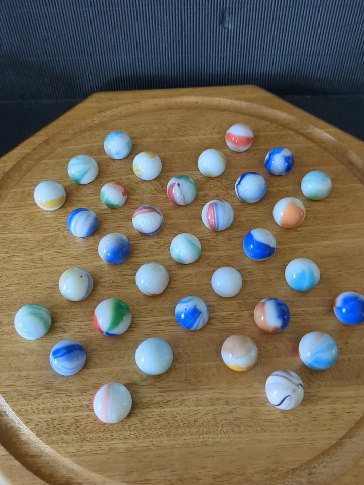 WOODEN OCTAGON SHAPED SOLITAIRE BOARD GAME WITH GLASS BALLS | eBay UK