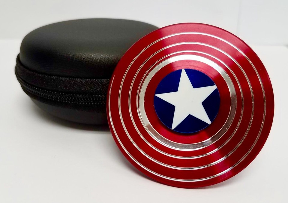 Captain America Shield Fidget Hand Spinner EDC Focus For Kids ADHD ...