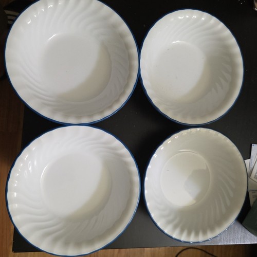 Set Of 4 Corelle Chutney Delicate Array Soup Cereal Bowls White Swirl ...
