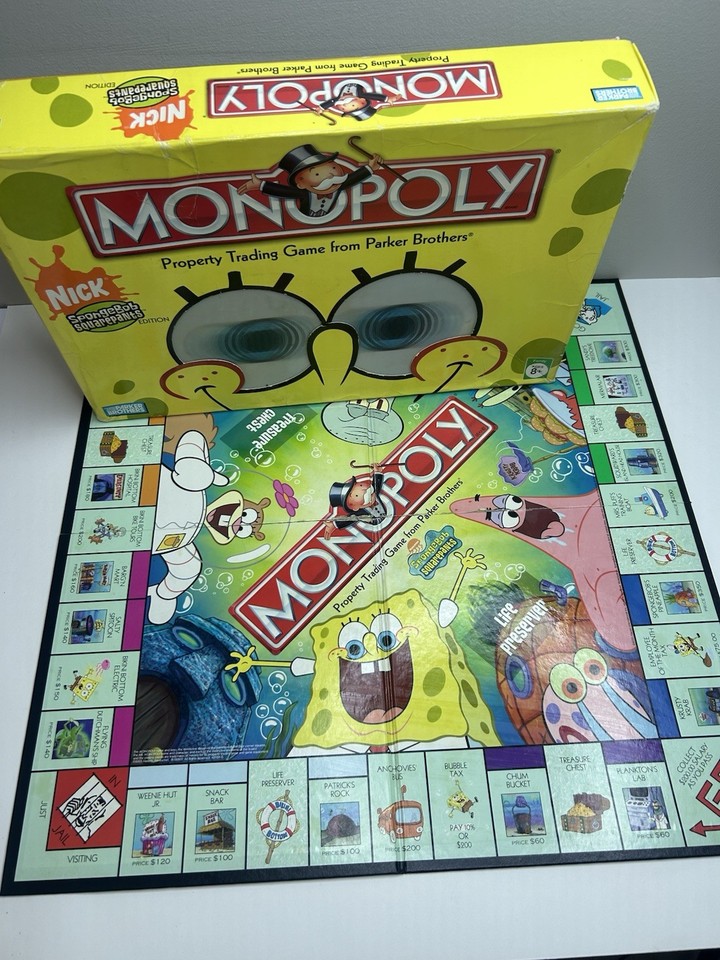 Parker Brothers Nickelodeon Spongebob Squarepants Edition Monopoly 2005 ...
