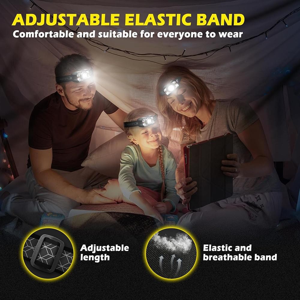 2x Rechargeable Headlamp Super Bright LED Head Light Forehead ...