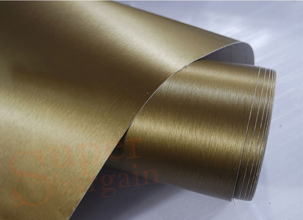 152cm x 50cm Brushed Metallic Gold Car Vinyl Wrap Vinyl Stickers Decals ...