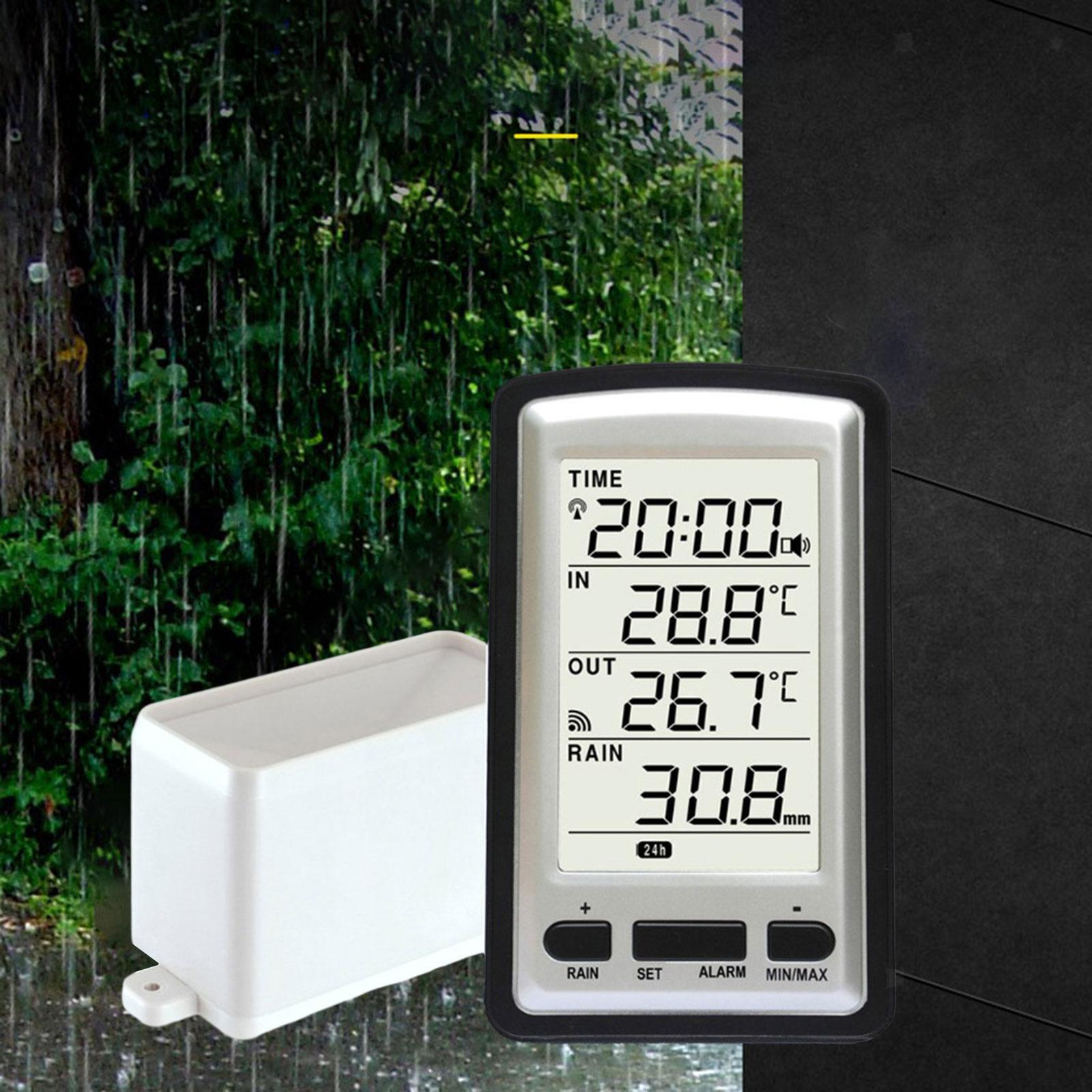 Rain Gauge Rain Meter Gauge with Temperature Gauge Tabletop Thermometer ...